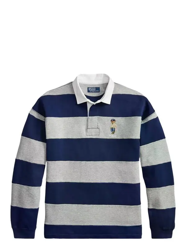 Polo Ralph Lauren Striped Polo Bear Rugby Shirt - Blue
