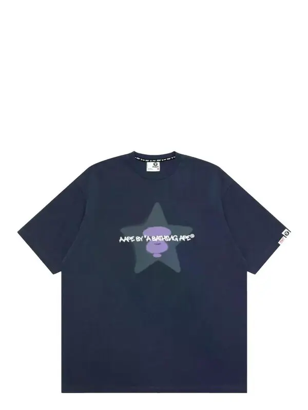 AAPE BY *A BATHING APE Aapeunvs Moonface-print T-shirt - Blue