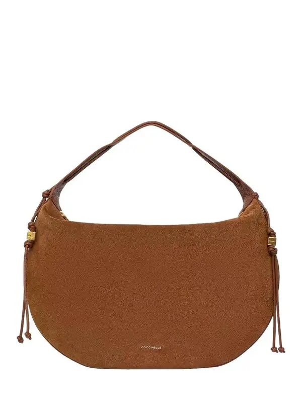 COCCINELLE Suede Logo Tote Bag - Brown