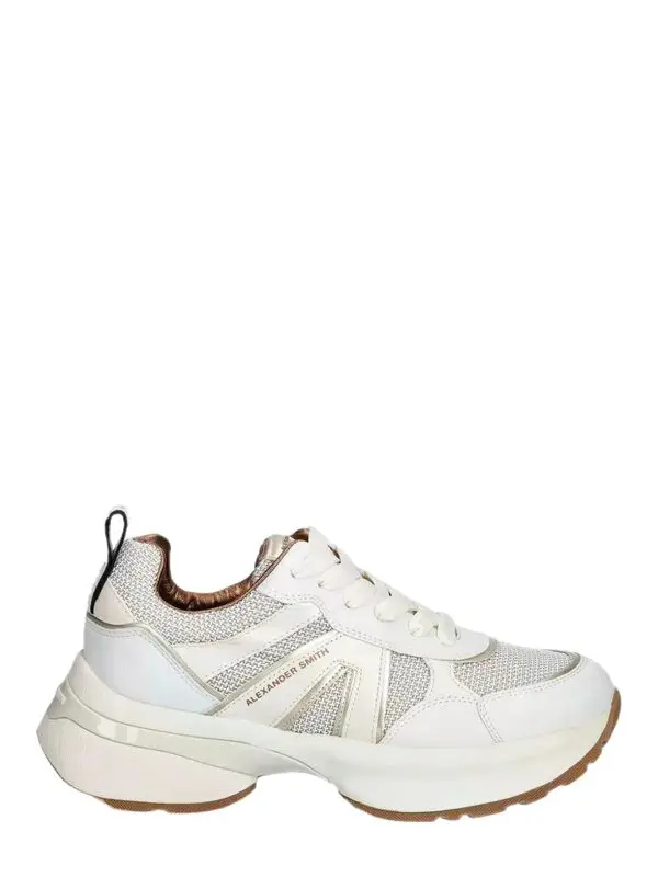 ALEXANDER SMITH Victoria Paneled Chunky Sole Sneakers - White