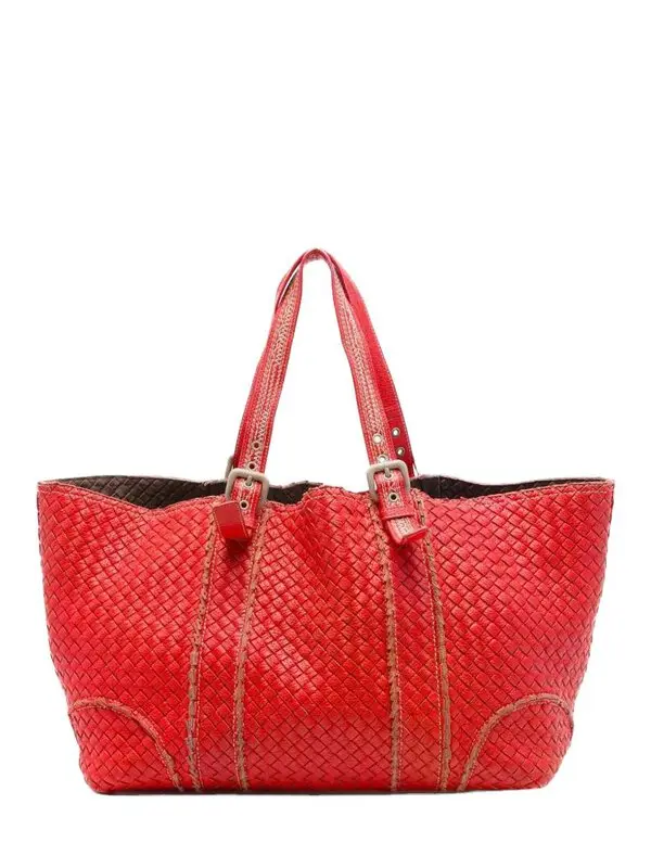 Bottega Veneta Woven Nappa Leather Tote Bag - Orange