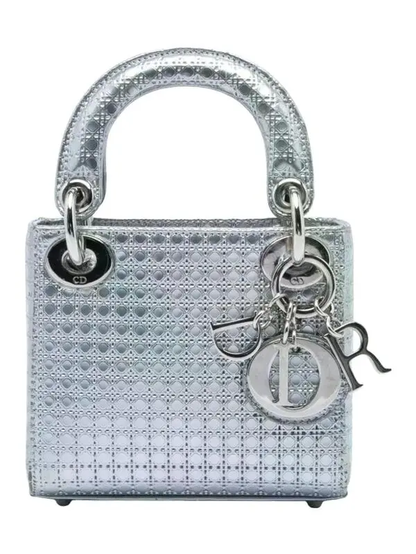 Dior Micro Cannage Lady Satchel - Silver
