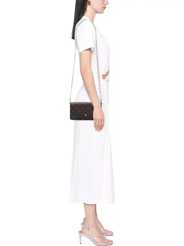 LOUIS VUITTON Monogram Pochette Felicie Crossbody Bag - Brown