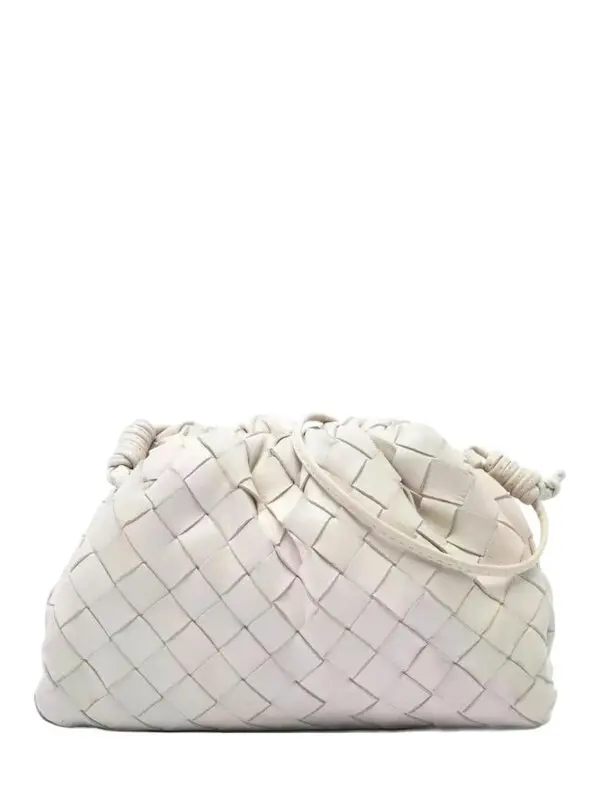 Bottega Veneta Nappa Intrecciato Mini Pouch Crossbody Bag - White