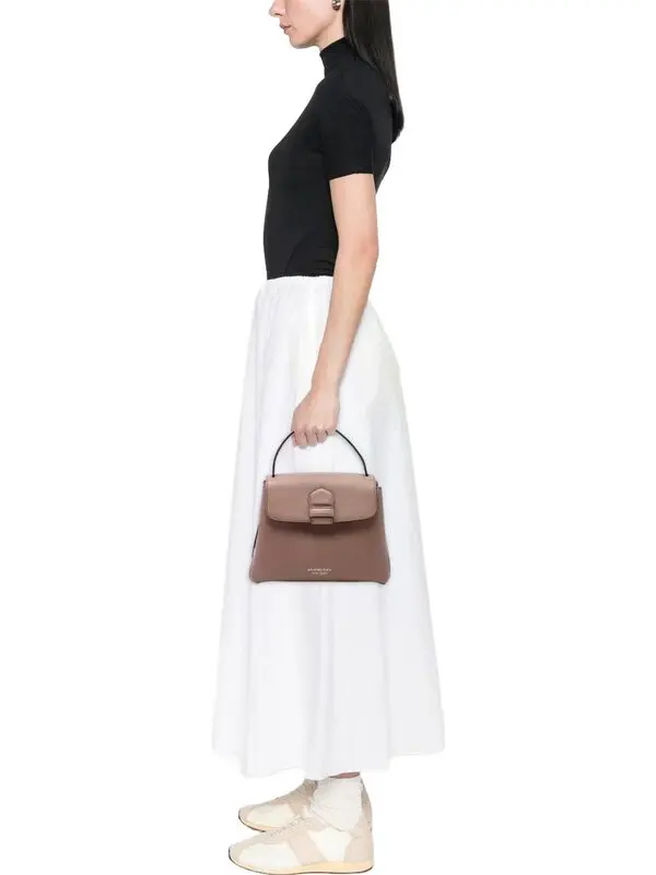 Burberry Small Calfskin And House Check Camberley Satchel - Brown