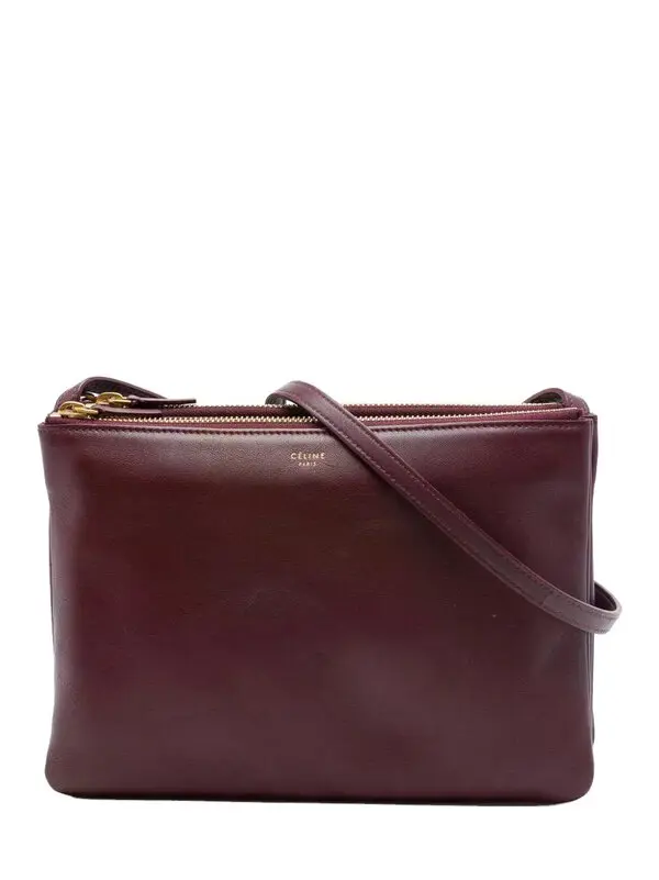 Celine Large Lambskin Trio Crossbody Bag - Red
