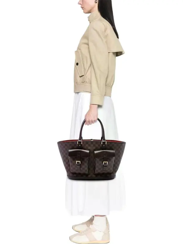 LOUIS VUITTON Damier Ebene Manosque Gm Tote Bag - Brown