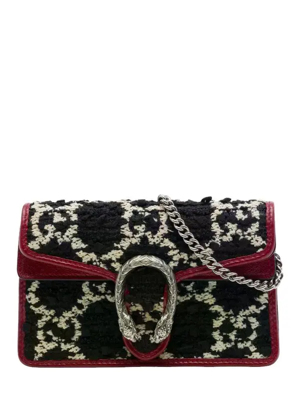 Gucci Mini Gg Tweed Dionysus Crossbody Bag - Black