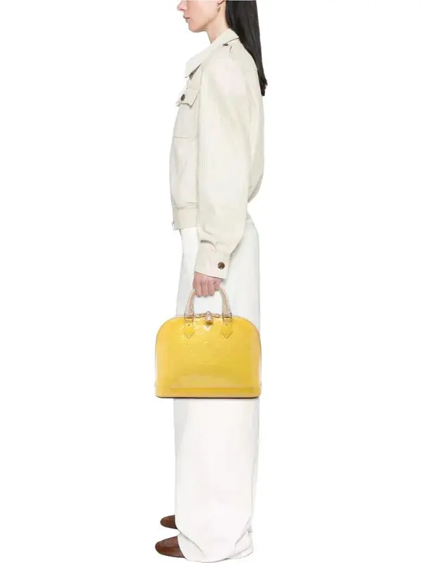LOUIS VUITTON Monogram Vernis Alma Pm Handbag - Yellow