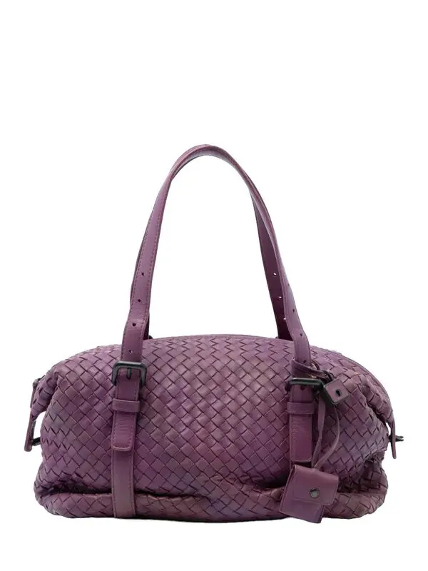 Bottega Veneta Nappa Intrecciato Montaigne Shoulder Bag - Purple