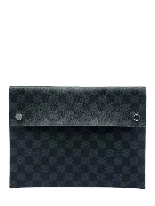 LOUIS VUITTON 2020 Damier Graphite Alpha Triple Pochette Clutch Bag - Black