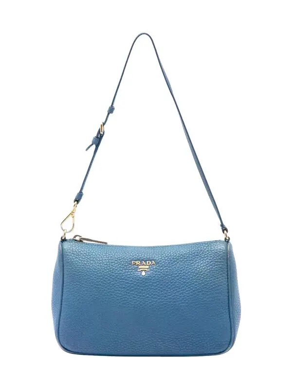 Prada Vitello Daino Pochette Shoulder Bag - Blue