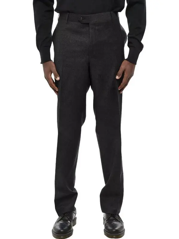 Corneliani Checked Flat-front Trousers - Grey