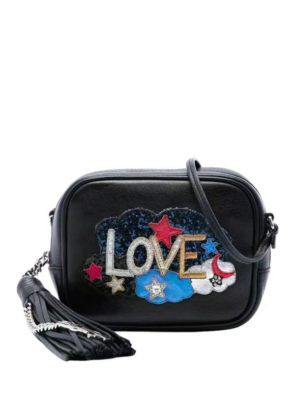 Saint Laurent Mini Embroidered Nappa Leather Camera Bag - Black