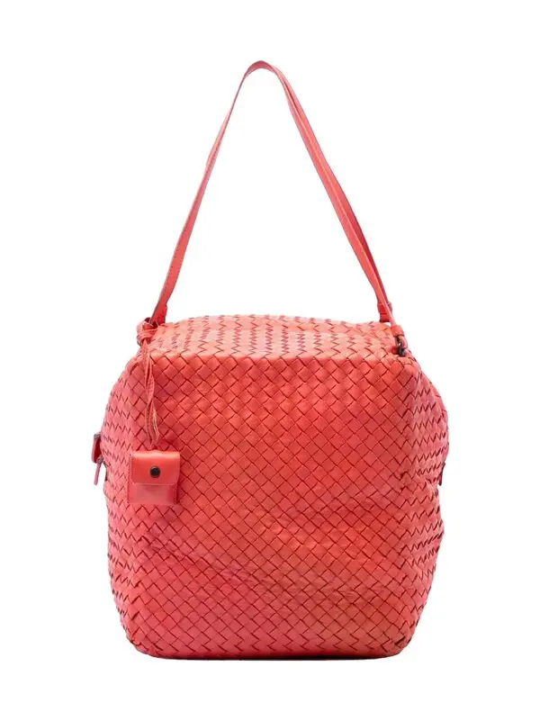 Bottega Veneta 2010 Nappa Intrecciato Cube Shoulder Bag - Orange
