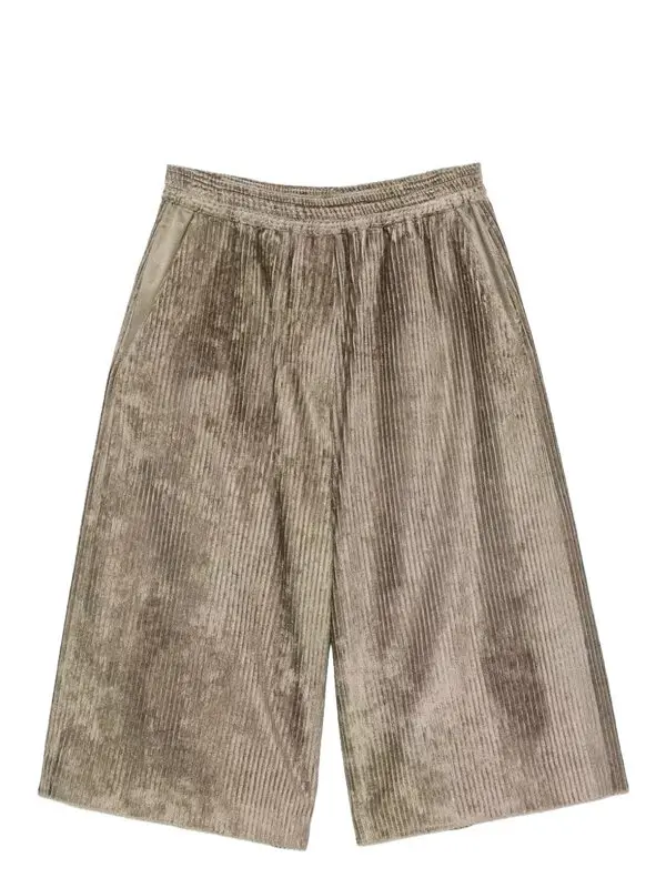 ALYSI Corduroy-effect Knee-length Shorts - Green
