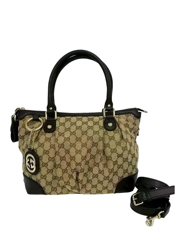 Gucci Gg Canvas Sukey Satchel - Neutrals