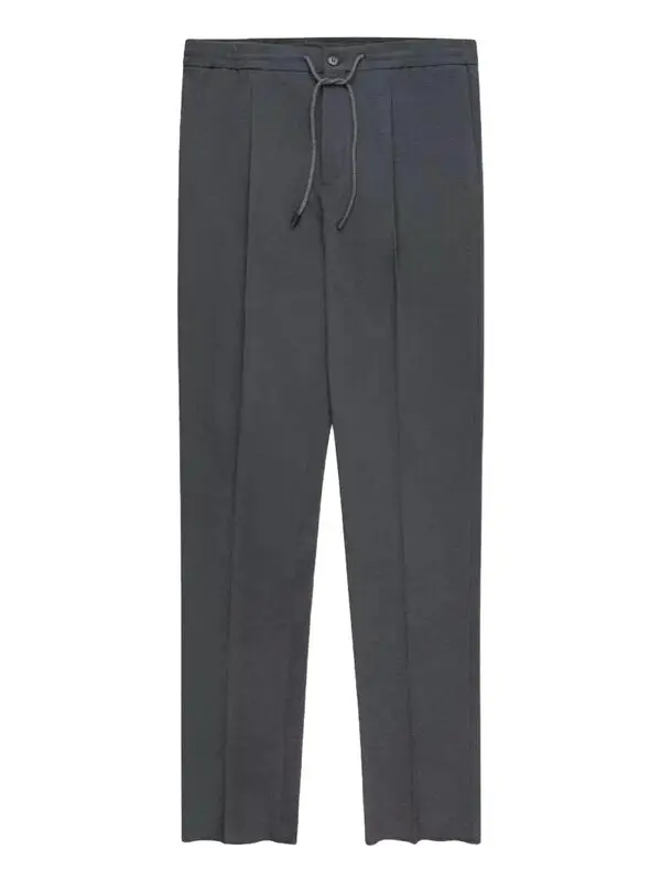 SLOWEAR Seersucker Drawstring Tapered Trousers - Grey