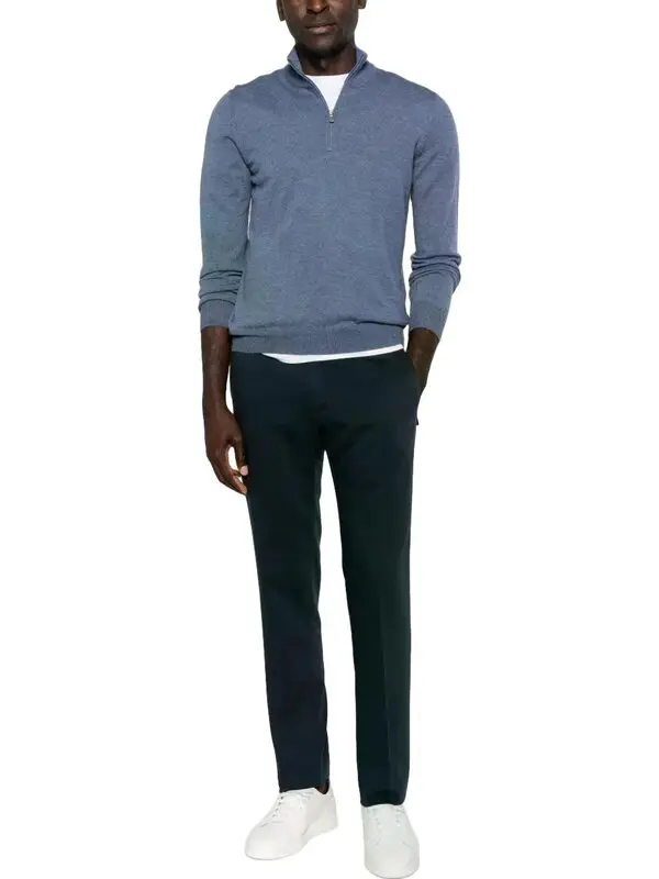 Incotex Pressed Crease Straight-leg Trousers - Blue