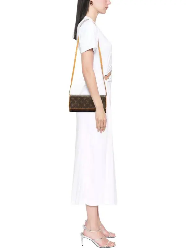 LOUIS VUITTON Monogram Pochette Twin Gm Crossbody Bag - Brown