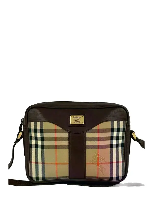 Burberry 20th Century Haymarket Check Canvas Crossbody Bag - Neutrals