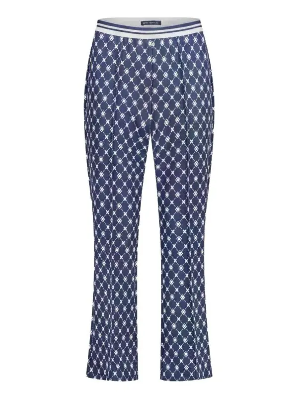 BETTY BARCLAY Geometric Print Flared Trousers - Blue