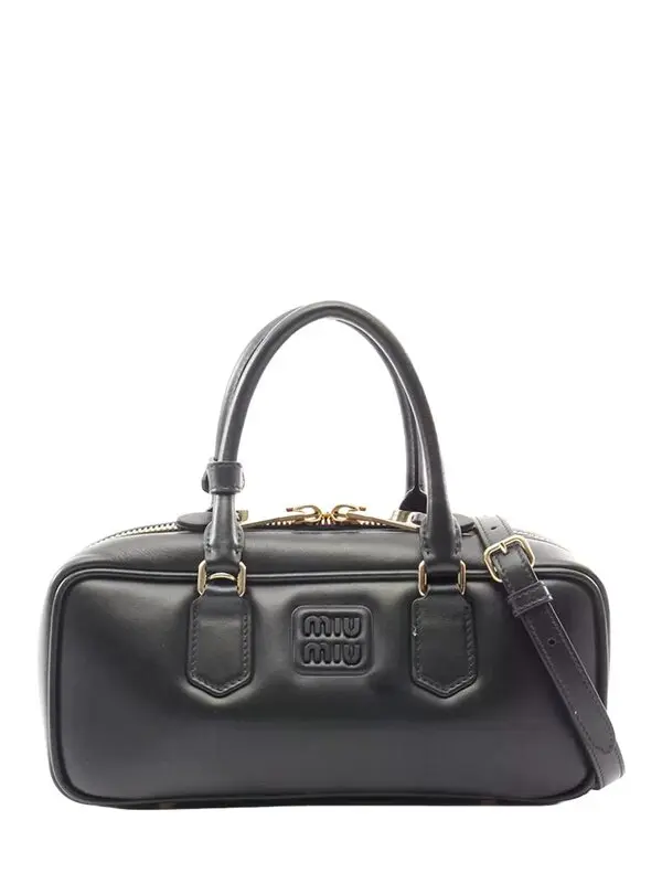 Miu Miu Arcadie Leather Satchel - Black