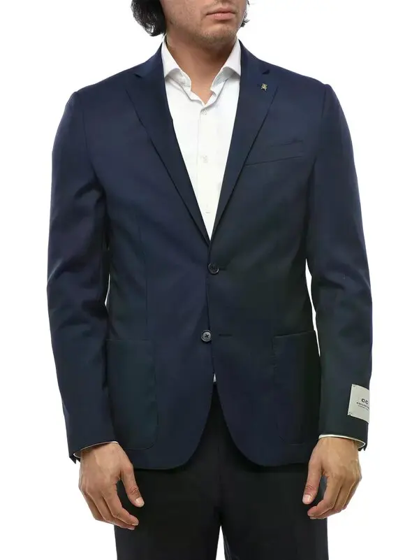 Corneliani Single-breasted Patch-pocket Blazer - Blue