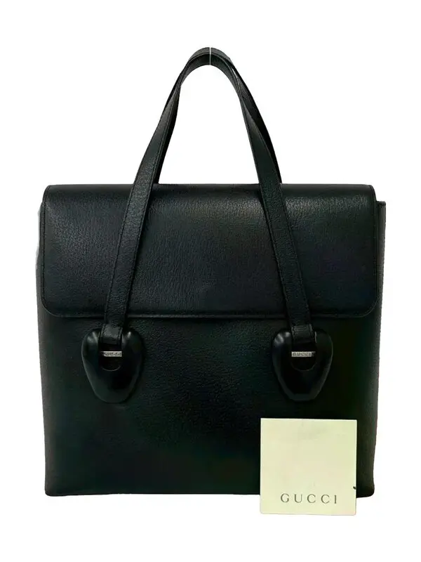 Gucci 1980-1990 Leather Handbag - Black