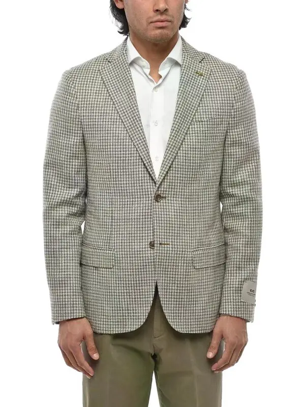 Corneliani Houndstooth Single-breasted Blazer - Grey