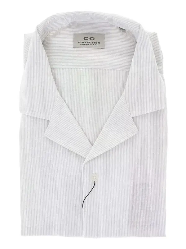 Corneliani Striped Camp-collar Shirt - Grey