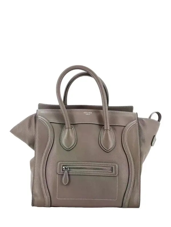 Celine Luggage Bag Grainy Leather Tote - Grey