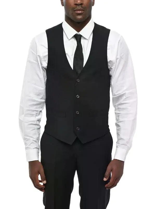Corneliani Academy Mohair-blend Waistcoat - Black