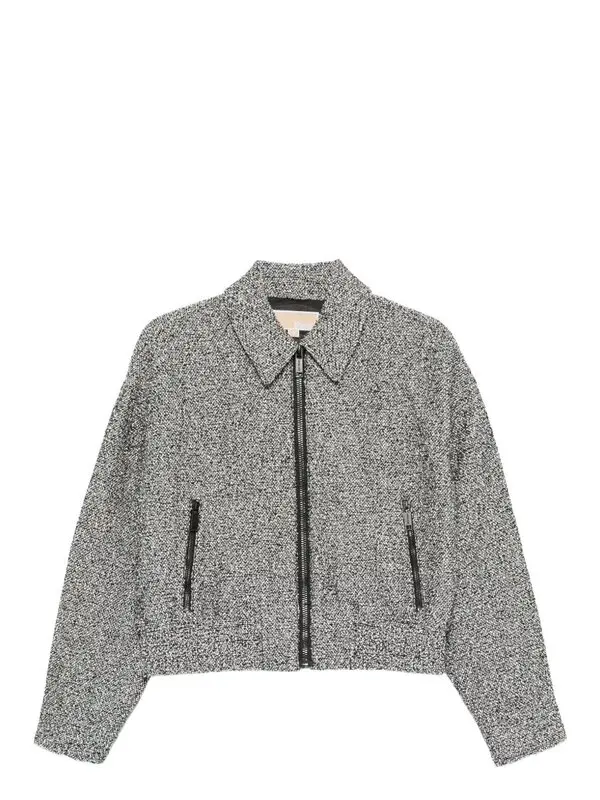 Michael Kors Tweed Zip-up Jacket - Black