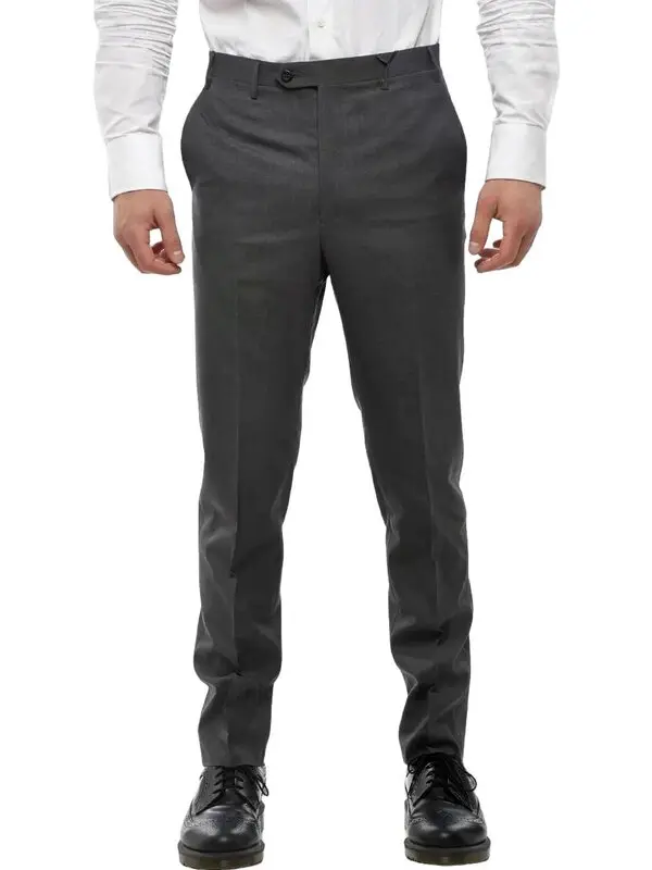 Corneliani Charcoal Virgin Wool Trousers - Grey
