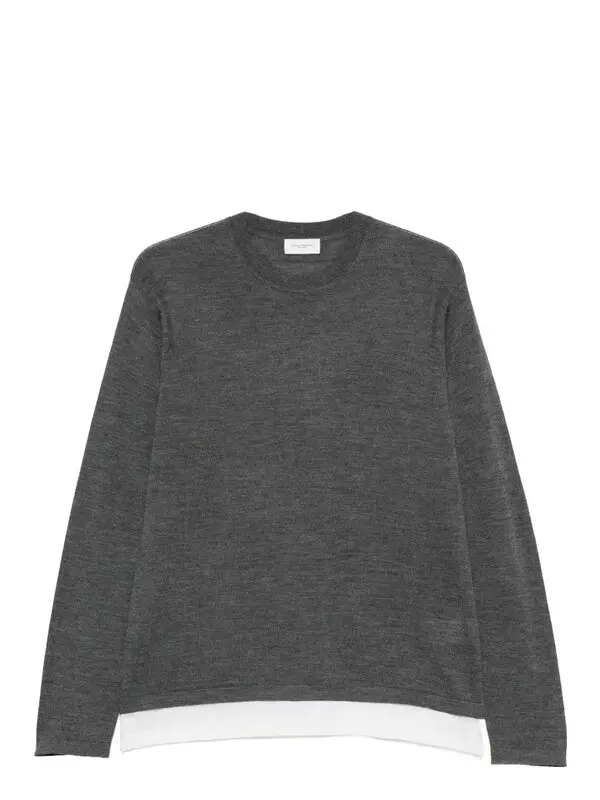 PAOLO PECORA Crew Neck Long Sleeve Sweater - Grey