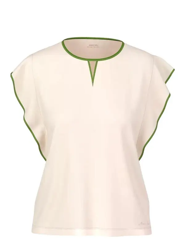 MARCCAIN Ruffle Sleeve T-shirt - Neutrals