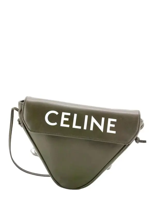 Celine Triangle Bag Small Leather Crossbody Bag - Green