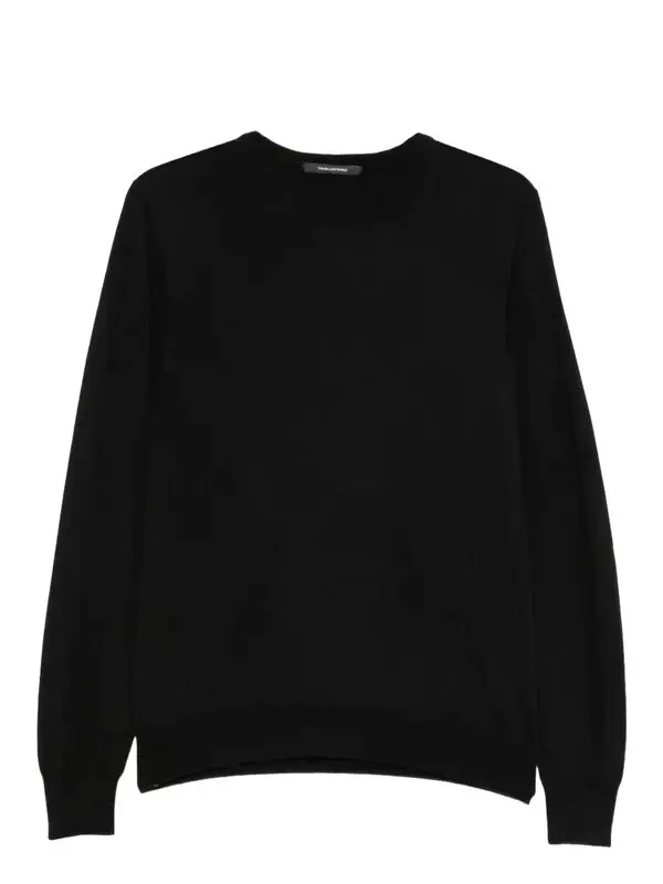 Tagliatore Marley Virgin Wool Crew-neck Long-sleeve Sweater - Black