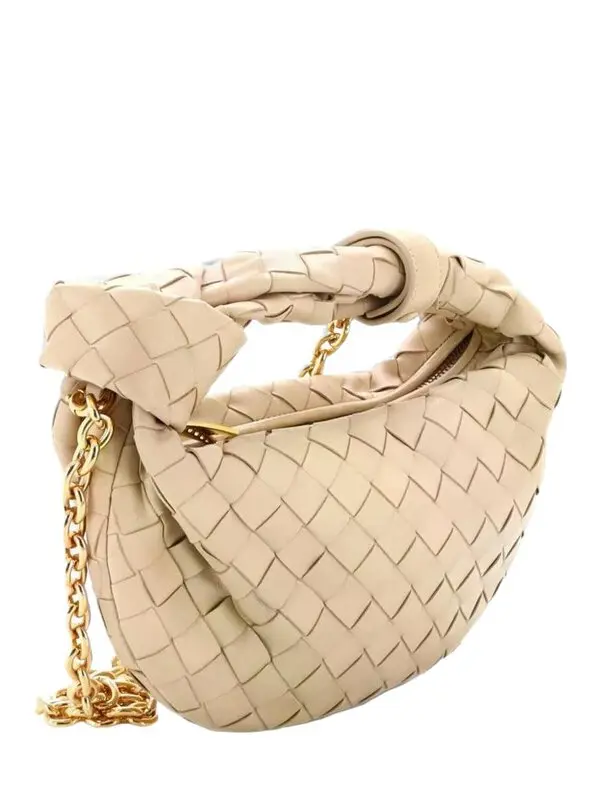 Bottega Veneta Jodie Chain Hobo Intrecciato Nappa Mini Bag - Neutrals