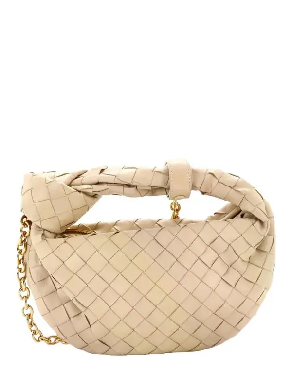 Bottega Veneta Jodie Chain Hobo Intrecciato Nappa Mini Bag - Neutrals