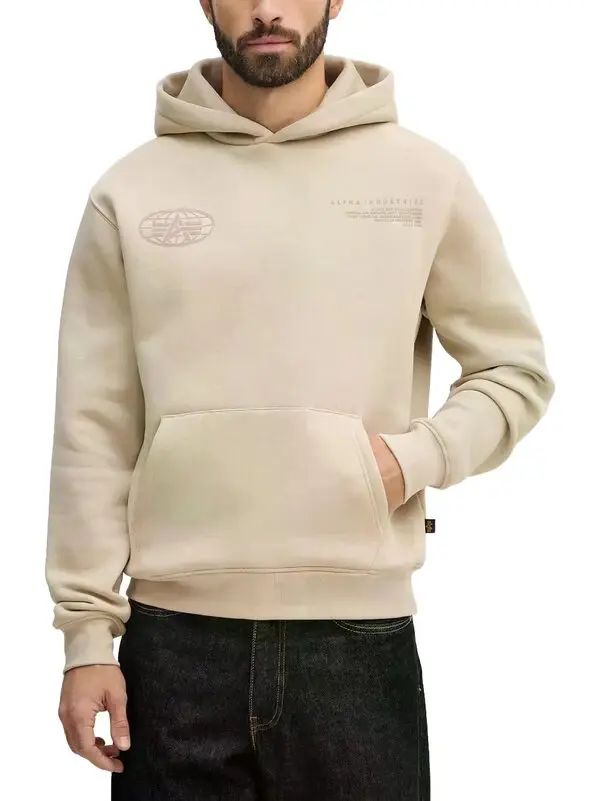 Alpha Industries World Logo Pouch-pocket Hoodie - Neutrals