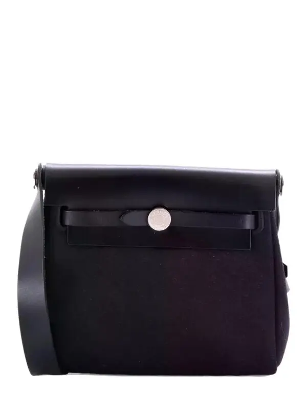 Hermès Herbag Zip Toile And Leather 20 Shoulder Bag - Black