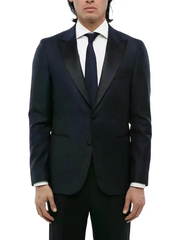 Corneliani Single-breasted Peak-lapel Jacket - Blue