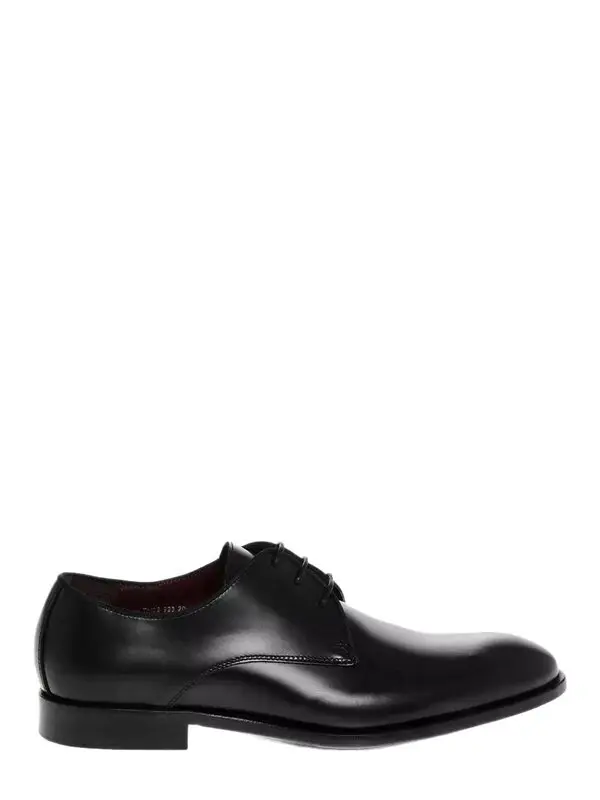 Corneliani Polished Leather Derby Shoes - Black