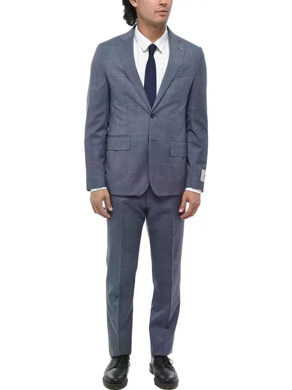 Corneliani District Check Single-breasted Suit - Blue