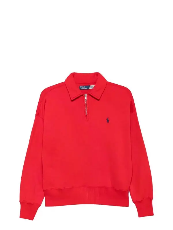 Polo Ralph Lauren Quarter-zip Logo-embroidered Polo Sweater - Red
