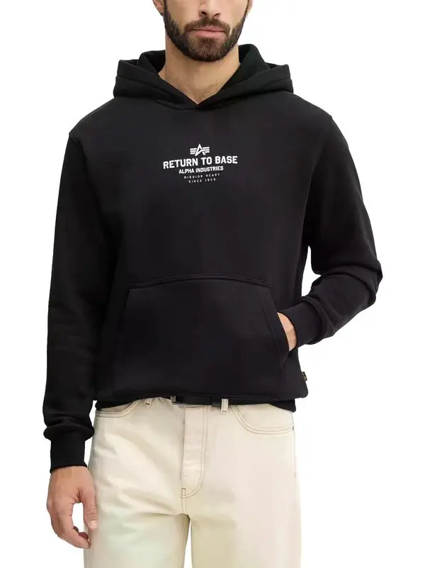 Alpha Industries Return To Base" Graphic Hoodie - Black