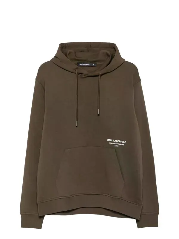 Karl Lagerfeld Logo Print Hoodie - Green