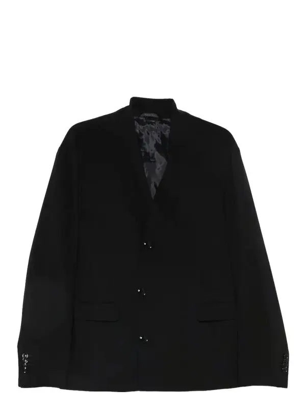 Giorgio Armani Collarless Single-breasted Jacket - Black